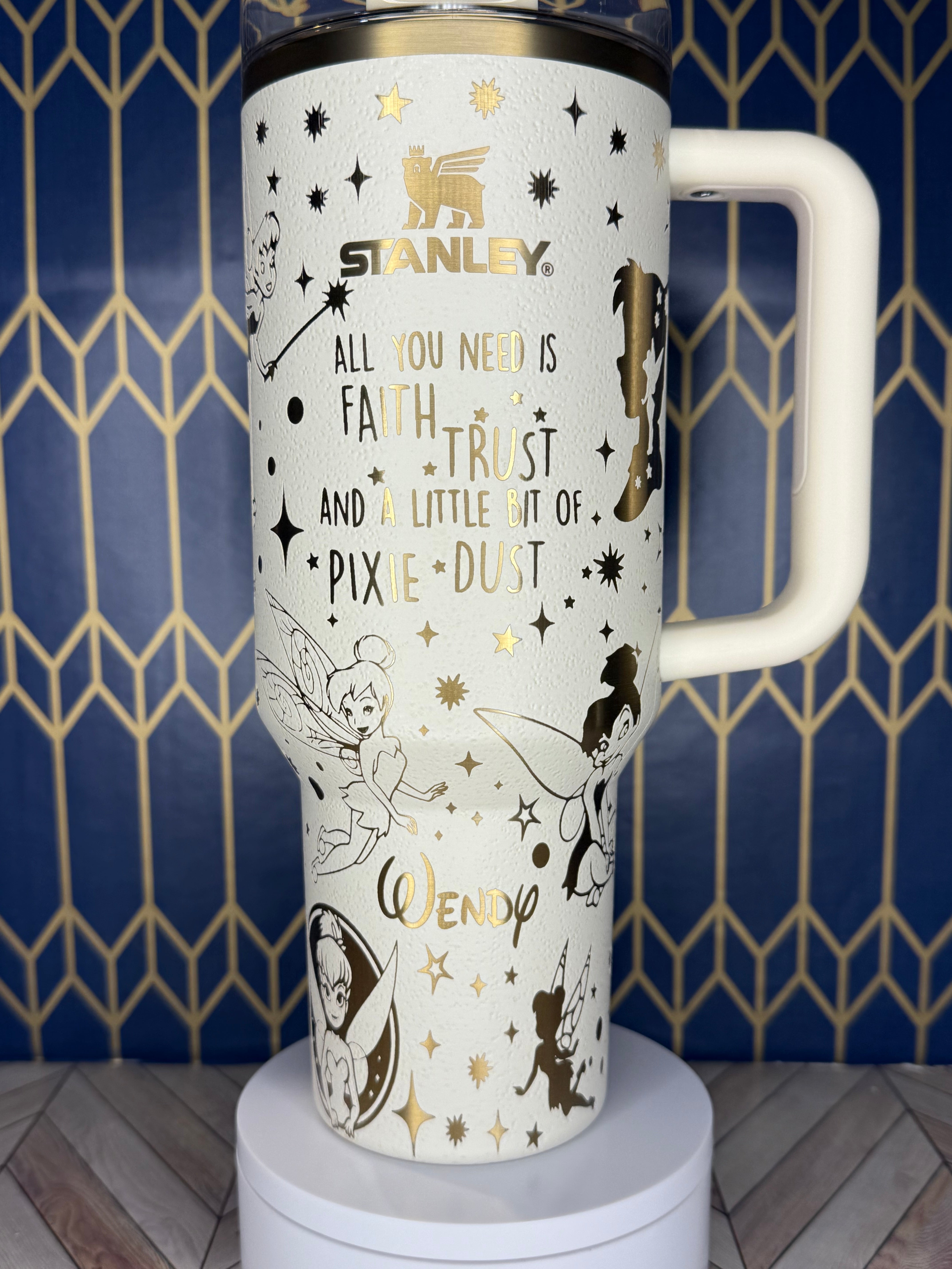 Tinkerbell-Themed Tumbler - Stanley Quencher 30/40oz – J&J Laser Engraving